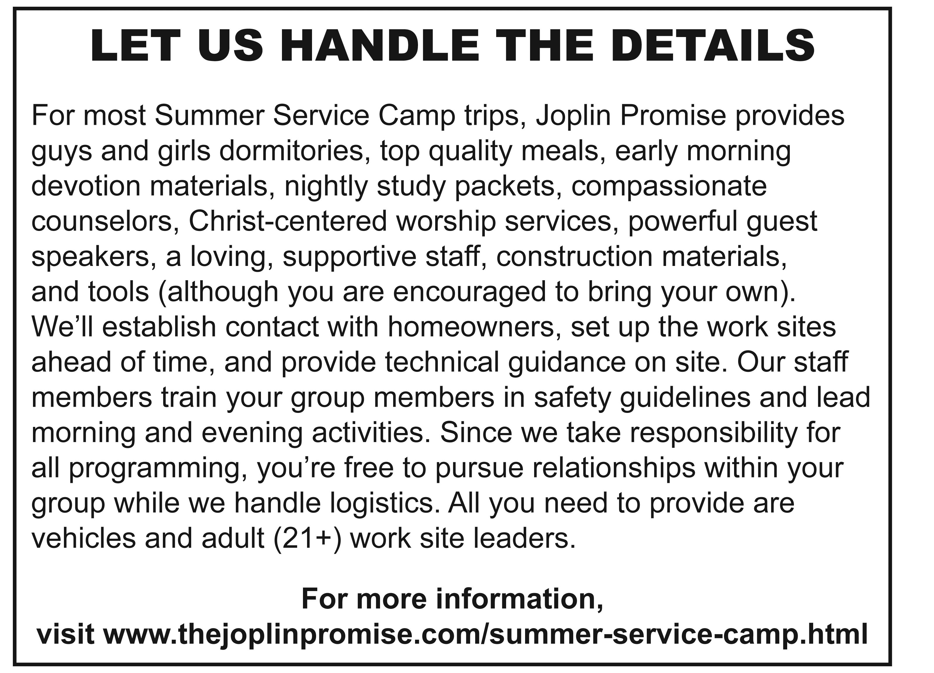 What are you planning for your summer vacation? How about a service ...